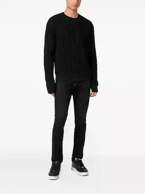 Philipp Plein Logo-embroidered Jumper - Black