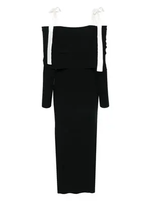 ROTATE BY BIRGER CHRISTENSEN Off-shoulder Knitted Maxi Dress