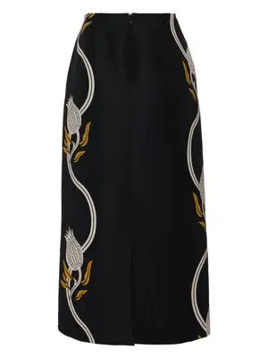 La DoubleJ Floral Embroidered Pencil Skirt