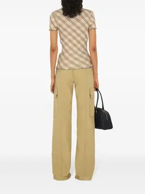 Burberry Check Knit T-shirt - Neutrals