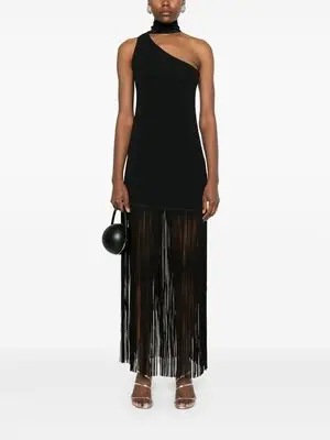 TALLER MARMO Asymmetric Fringed Dress
