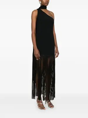 TALLER MARMO Asymmetric Fringed Dress