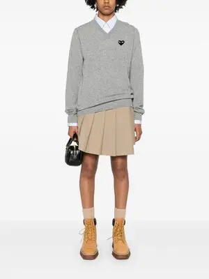 Play Comme Des Garcon Mélange-effect Wool Jumper - Grey