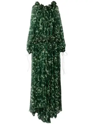 Burberry Printed Silk Maxi Dress