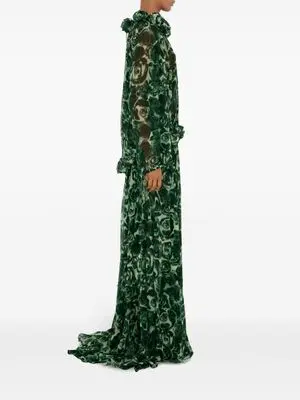 Burberry Printed Silk Maxi Dress