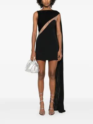 David Koma Tulle-insert Draped Mini Dress