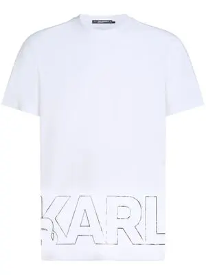 Karl Lagerfeld Metallic Logo-print T-shirt - White