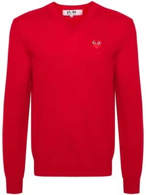 Play Comme Des Garcon V Neck Sweaters For Women