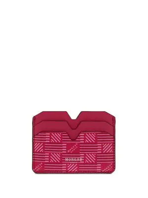 Moreau Monogram-print Leather Cardholder - Pink