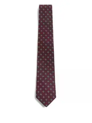 Valentino Garavani Micro-check Silk Neck Tie - Red