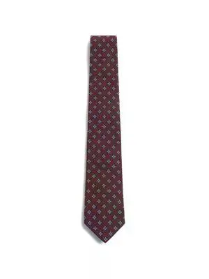 Valentino Garavani Valentino Garavani Micro-Check Silk Neck Tie Red