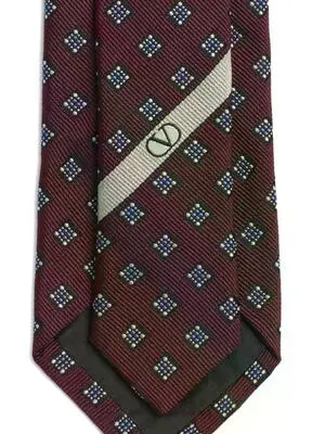 Valentino Garavani Micro-check Silk Neck Tie - Red