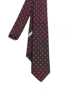 Valentino Garavani Micro-check Silk Neck Tie - Red