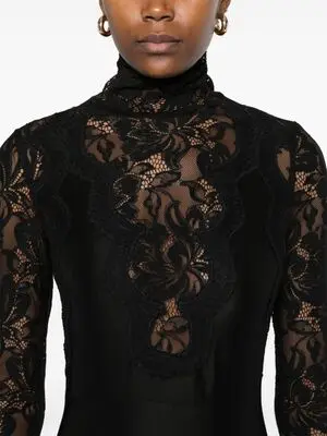 Rabanne Floral Lace Appliqué Maxi Dress - Black