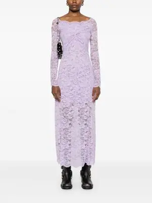 Rabanne Bardot-neckline Lace Maxi Dress