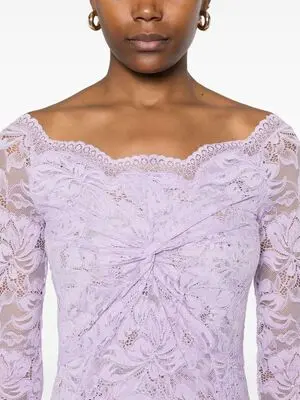 Rabanne Bardot-neckline Lace Maxi Dress