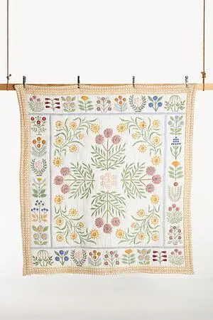 ELLEN MERCHANT Cotton Voile Cottage Quilt - Neutral