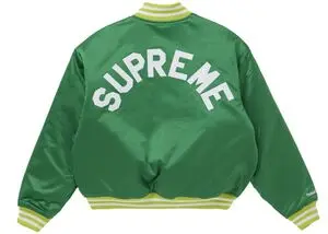 Supreme Mitchell & Ness Satin Varsity Jacket - Green