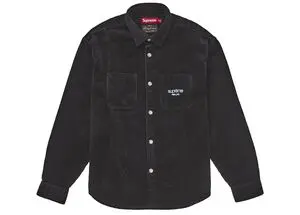 Supreme Wide Wale Corduroy Snap Shirt - Black
