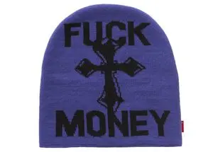 Supreme Fuck Money Beanie - Blue