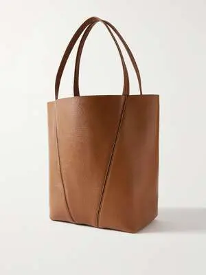 Chloé Spin Embellished Textured-leather Tote - Brown