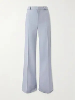Chloé Wool Grain De Poudre Flared Pants - Blue
