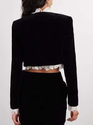 Chloé Cropped Silk-velour Jacket