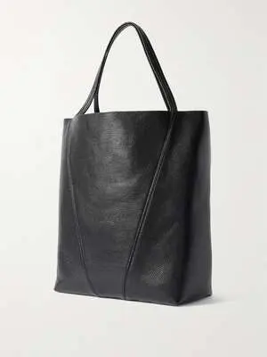 Chloé Spin Paneled Textured-leather Tote - Black
