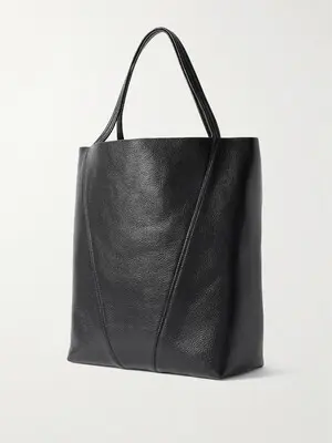 Chloé Spin Paneled Textured-leather Tote - Black