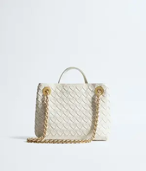 Bottega Veneta Andiamo Chain Bag - Alabaster