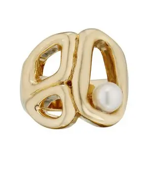 Marina Moscone Pearl Signet Ring - Gold