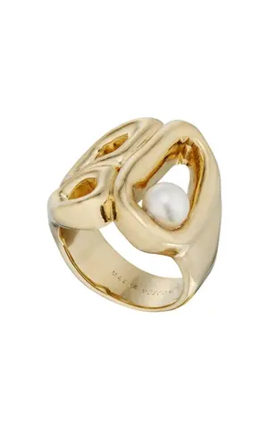 Marina Moscone Pearl Signet Ring - Gold