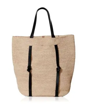 Janessa Leoné Tanner Raffia Tote Bag - Neutral