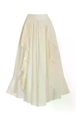 Zimmermann Acacia Ruffled Cotton Maxi Skirt
