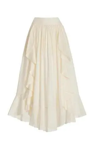 Zimmermann Acacia Ruffled Cotton Maxi Skirt