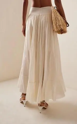 Zimmermann Acacia Ruffled Cotton Maxi Skirt