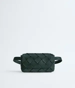 BOTTEGA  VENETA Intreccio Leather Belt Bag - Alpi Green