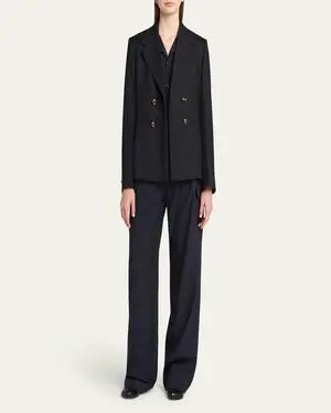 Bottega Veneta Subtle Stripe Knot Button Jacket - Ink-nero