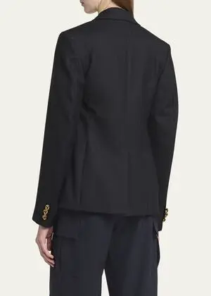 Bottega Veneta Subtle Stripe Knot Button Jacket - Ink-nero