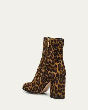 GIANVITO ROSSI Joelle Leopard Suede Ankle Boots