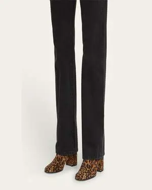 GIANVITO ROSSI Joelle Leopard Suede Ankle Boots