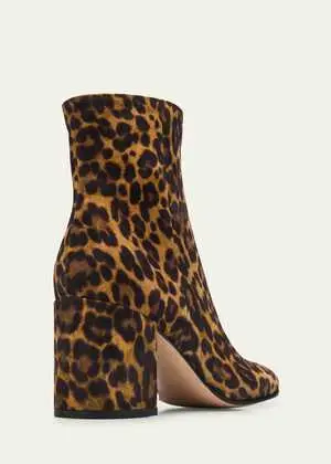 GIANVITO ROSSI Joelle Leopard Suede Ankle Boots