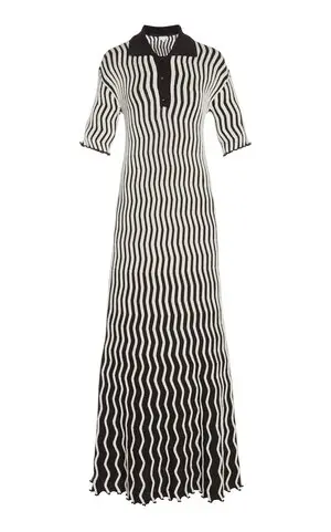 Bottega Veneta Ribbed Wool-blend Maxi Dress - Stripe