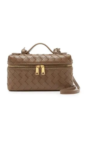 Bottega Veneta Intrecciato Leather Vanity Case - Brown