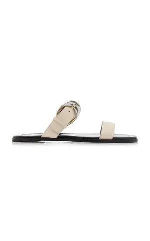 Staud Harlow Leather Sandals - Ivory
