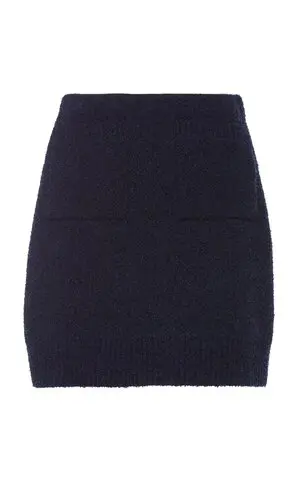 Navy Knit Mini Skirts