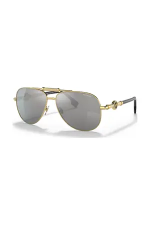Versace Ve2236 Aviator Sunglasses - Gold