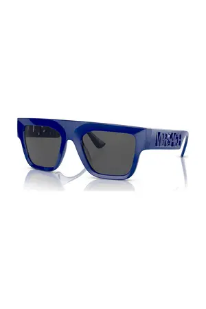 Versace Rectangle Sunglasses With Solid Lenses - Blue