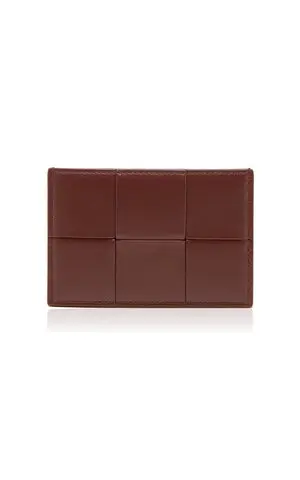 Bottega Veneta Intecciato Leather Card Case Red