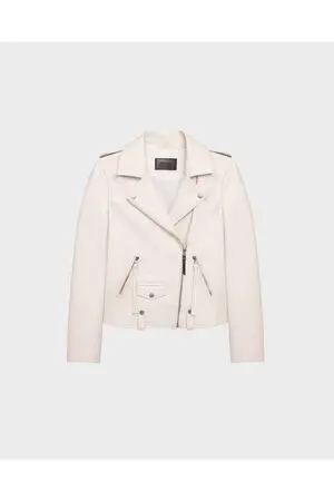 Rudsak Lambskin Leather Biker Jacket - White